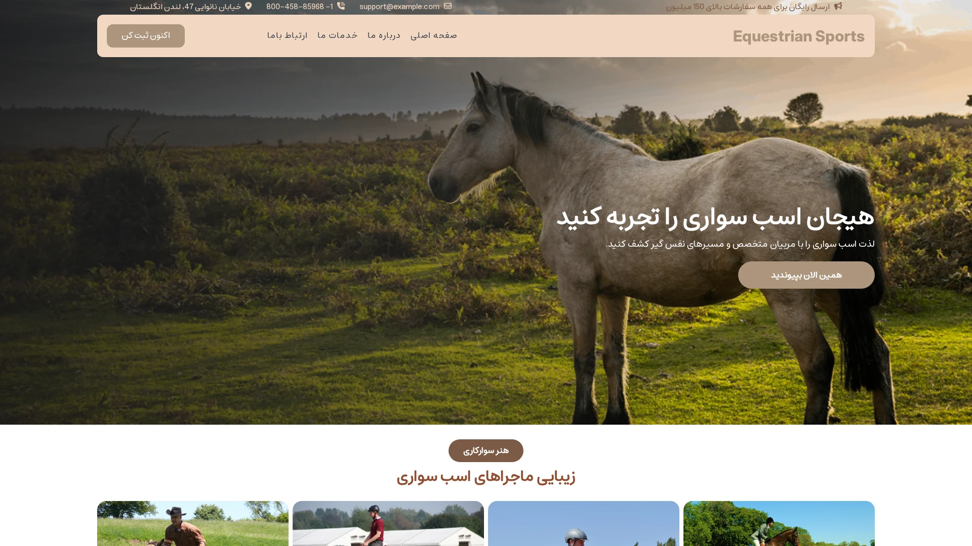 قالب وردپرس Equestrian Sports فارسی